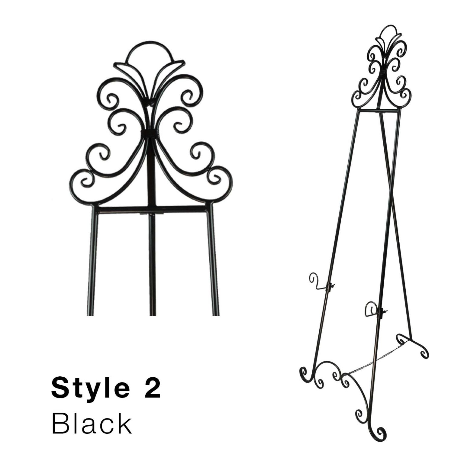 Ornate Metal Display Easel - Elegant Easel in a variety of colours