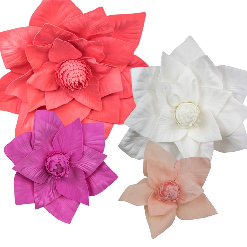 Giant Foam Flower Set - Unique 4 piece Large Flower Set