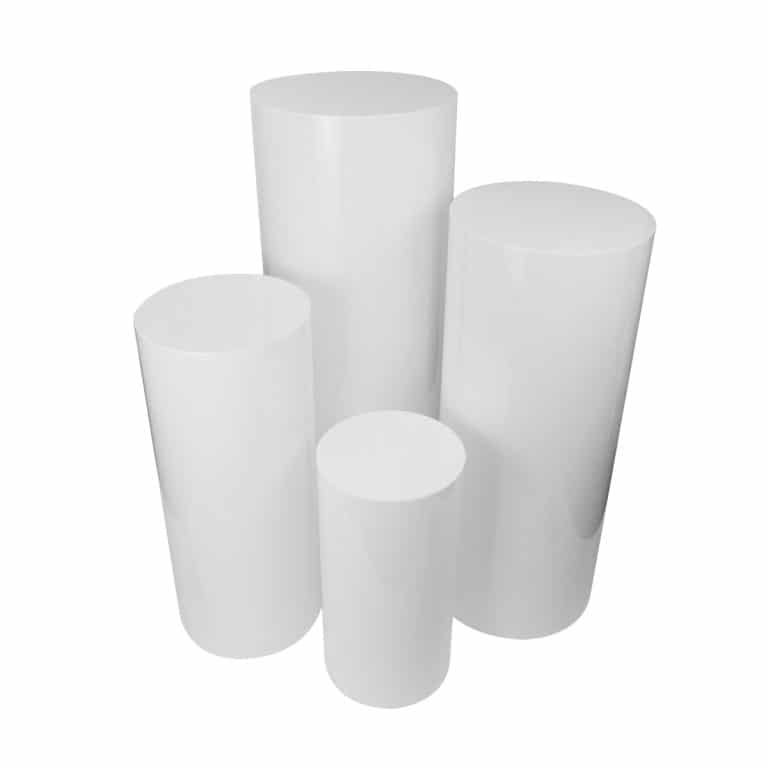 Acrylic Cylinder Plinth Set - Available in White or Clear