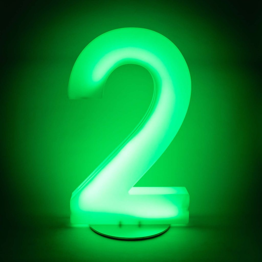 Light Up Numbers 83cm - Rechargable Wireless RGB LED Numbers