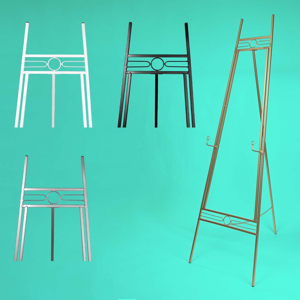 Art Deco Metal Easel Stand - Wedding Easel Stand Or Sign Holder