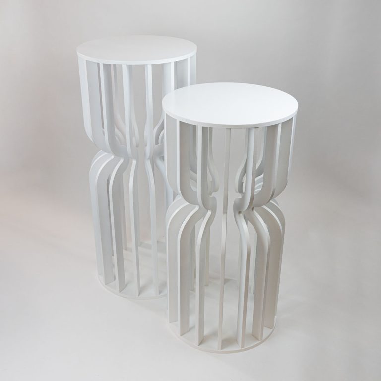 MDF Curved Hourglass Plinth - White 80cm or 90cm | Pedestal