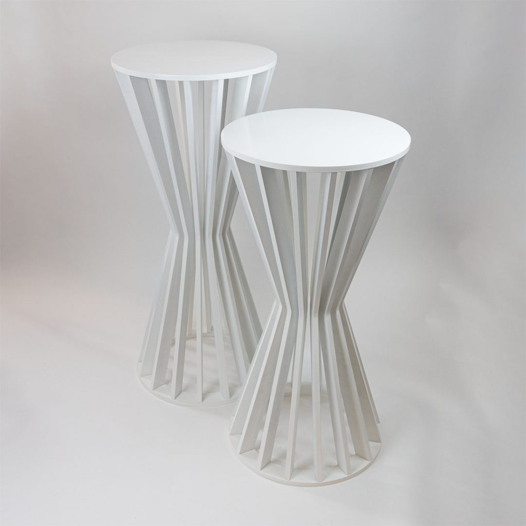MDF Straight Hourglass Plinth - White 80cm or 90cm | Pedestal