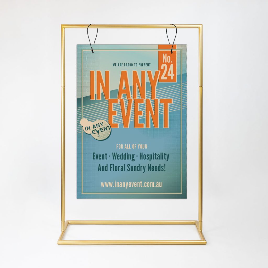 Metal Signage Stand - Events or Weddings In White, Black Or Gold