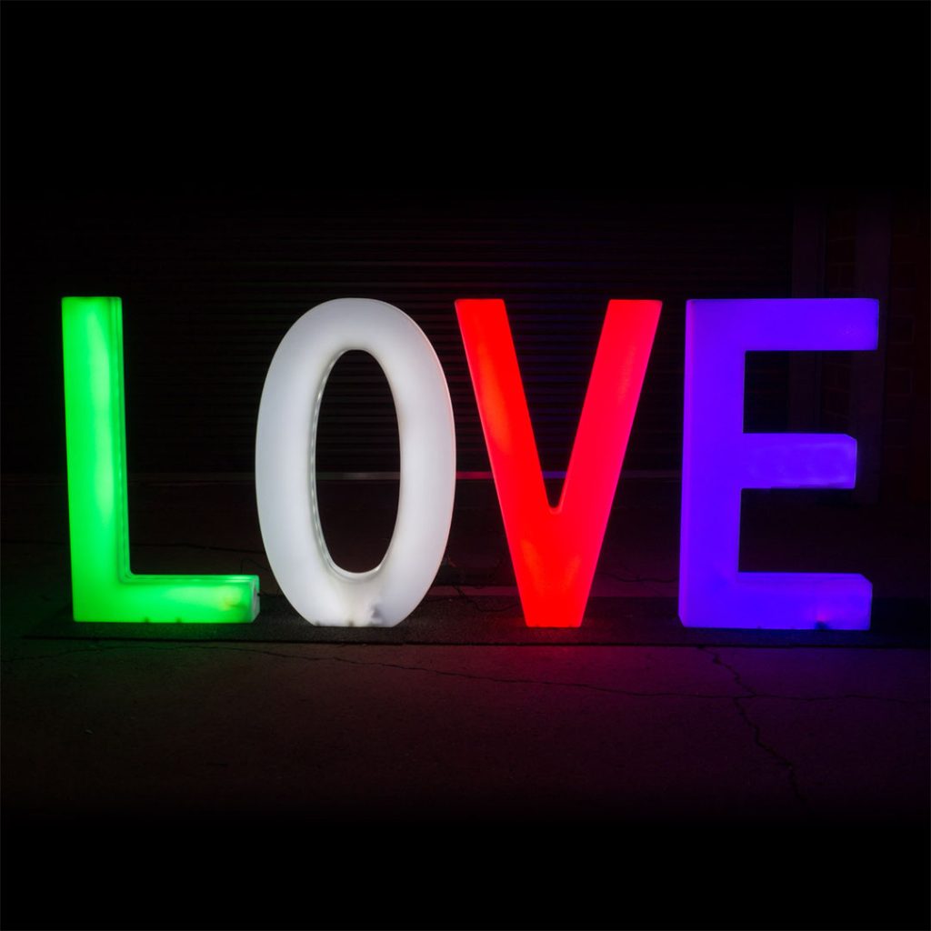 Light Up Love Letters 83cm - Wireless RGB LED Numbers