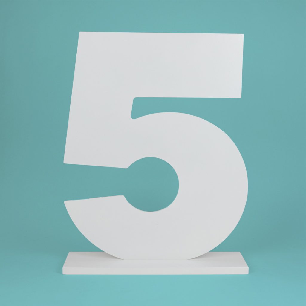 60cm MDF Birthday Numbers With Stand - 0 to 9 Available