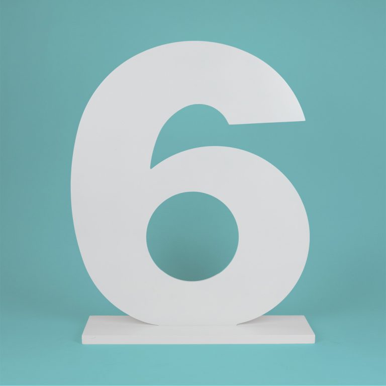60cm MDF Birthday Numbers With Stand - 0 to 9 Available