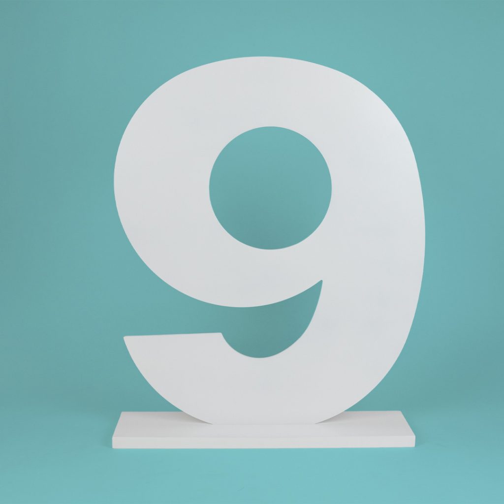 60cm MDF Birthday Numbers With Stand - 0 to 9 Available