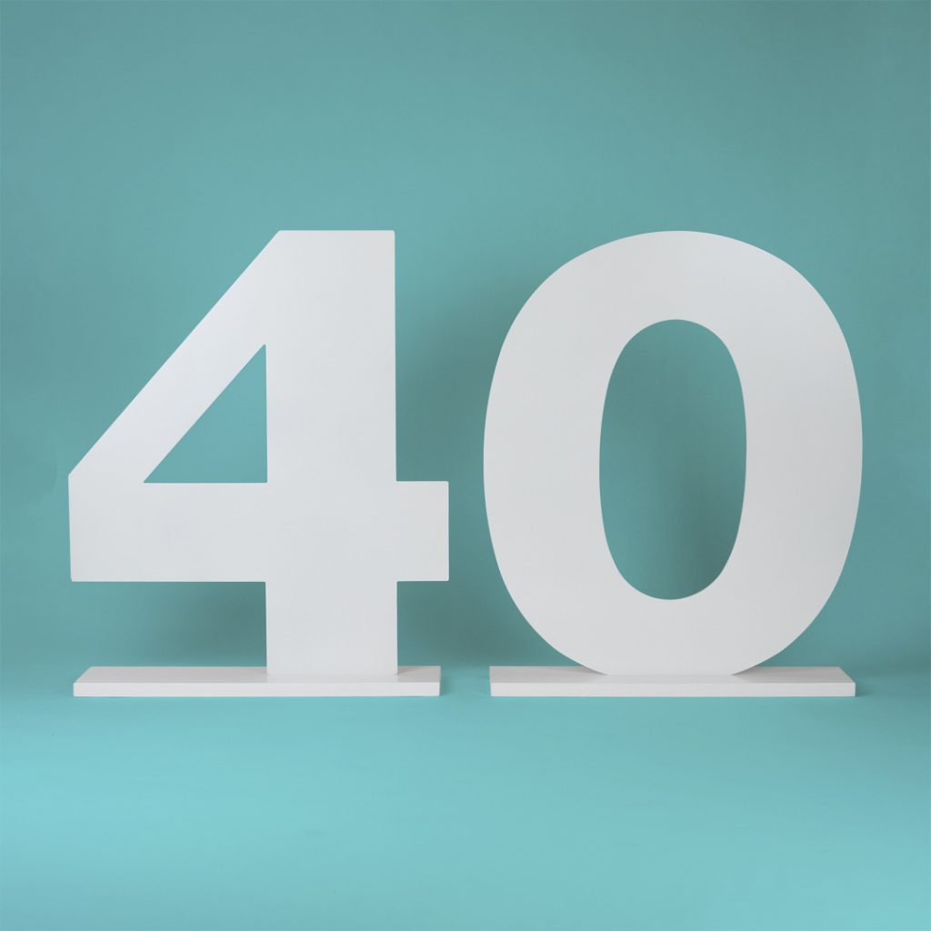 60cm MDF Birthday Numbers With Stand - 0 to 9 Available