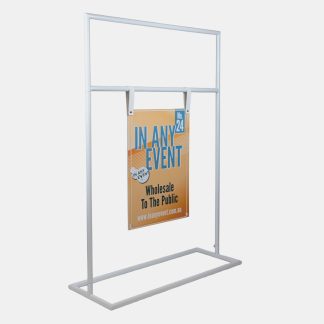 Double Metal Signage Stand | White Metal Frame for Event Signs