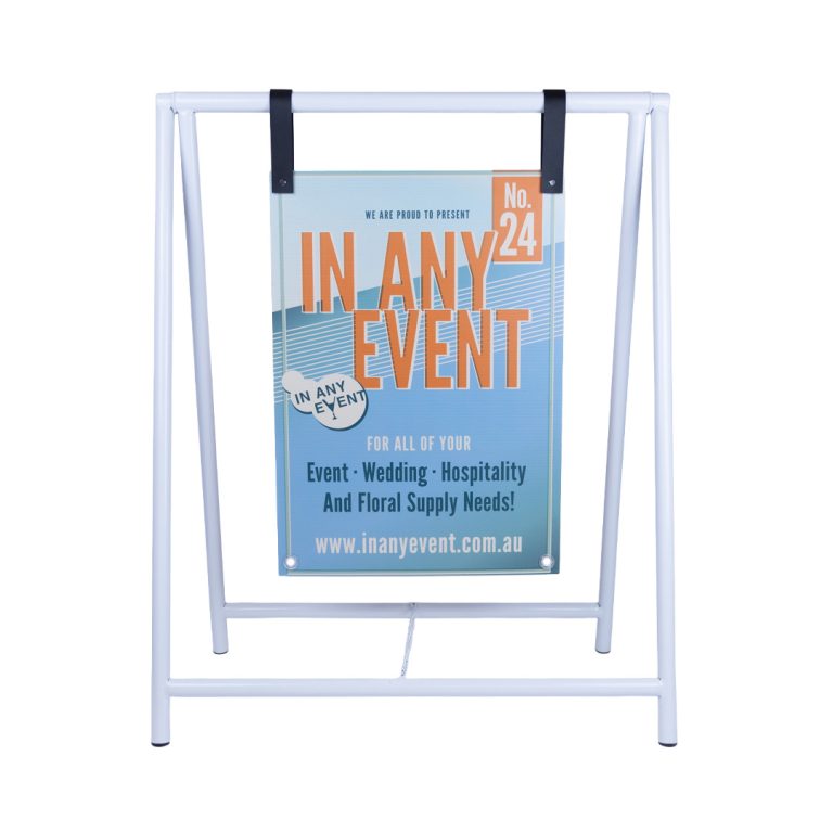 Metal A-Frame Signage Stand – 89cm White or Black Freestanding Sign Stand