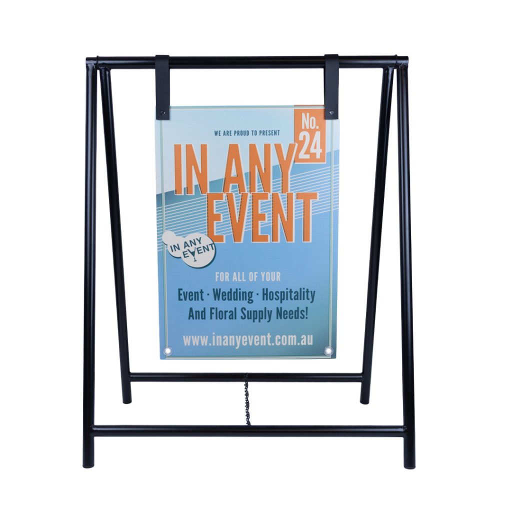 Metal A-Frame Signage Stand – 89cm White or Black Freestanding Sign Stand