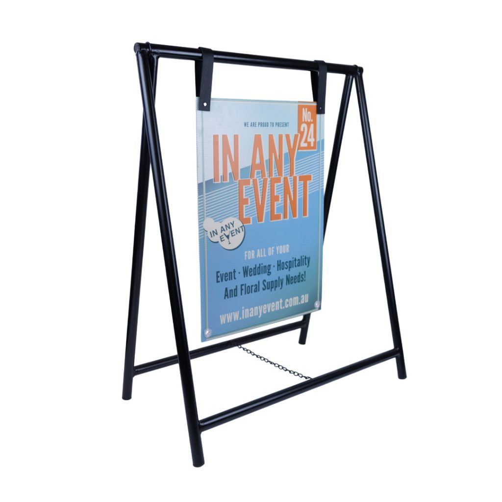Metal A-Frame Signage Stand – 89cm White or Black Freestanding Sign Stand