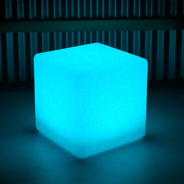 LED Cube Stool 39 cm – Rechargeable RGB Light Cube