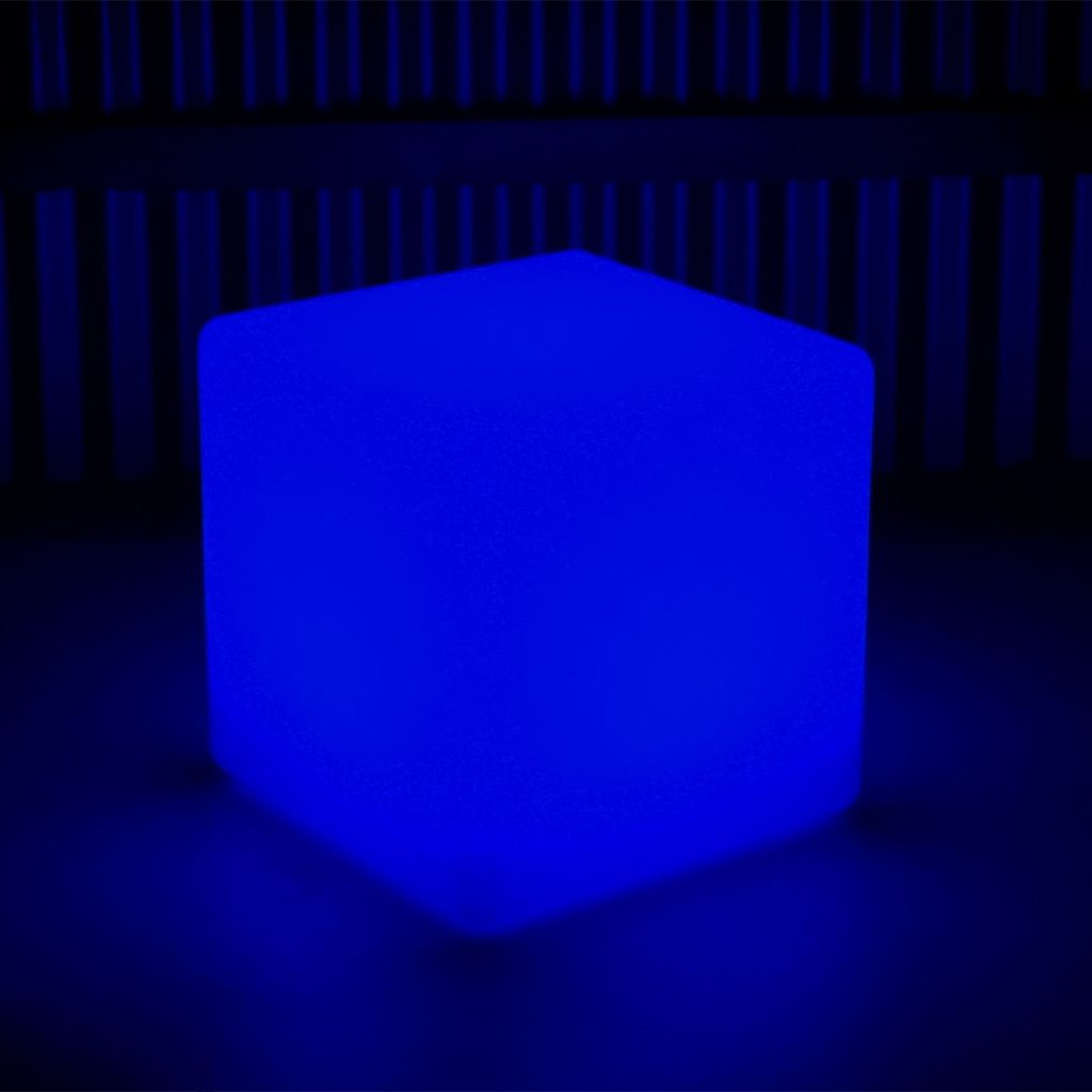 LED Cube Stool 39 cm – Rechargeable RGB Light Cube