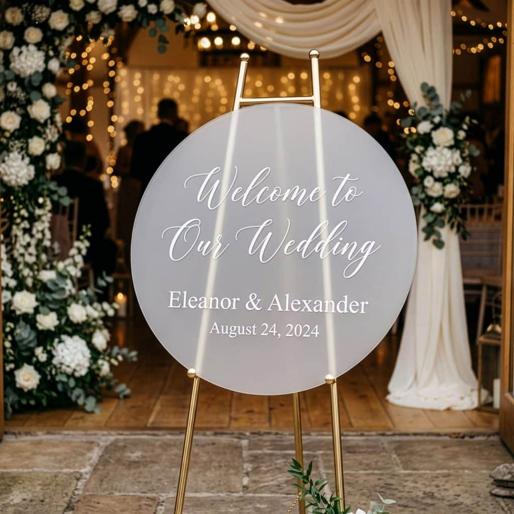 Round Acrylic Sign Board 60cm for Weddings & Events