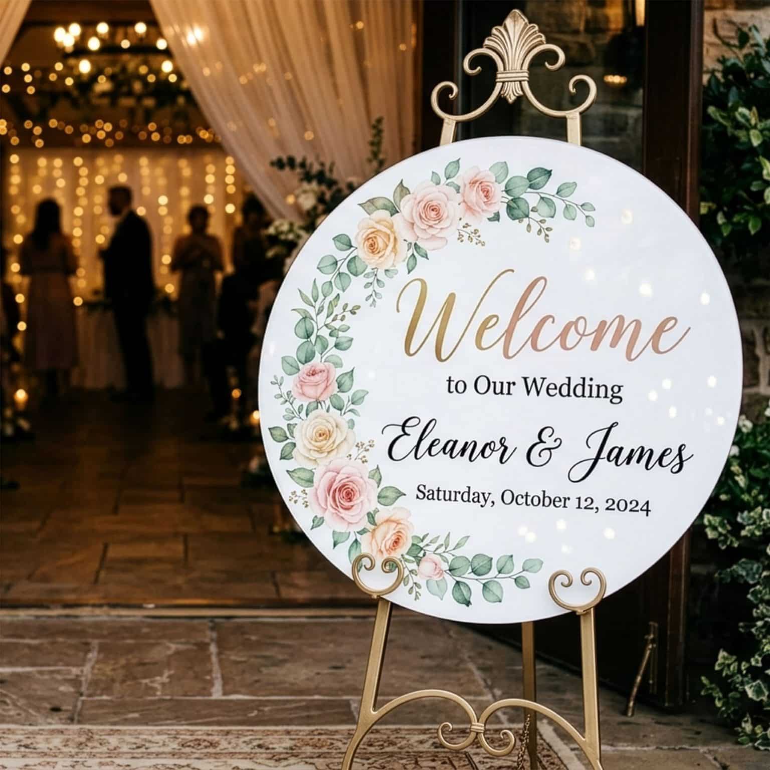 Round Acrylic Sign Board 60cm for Weddings & Events