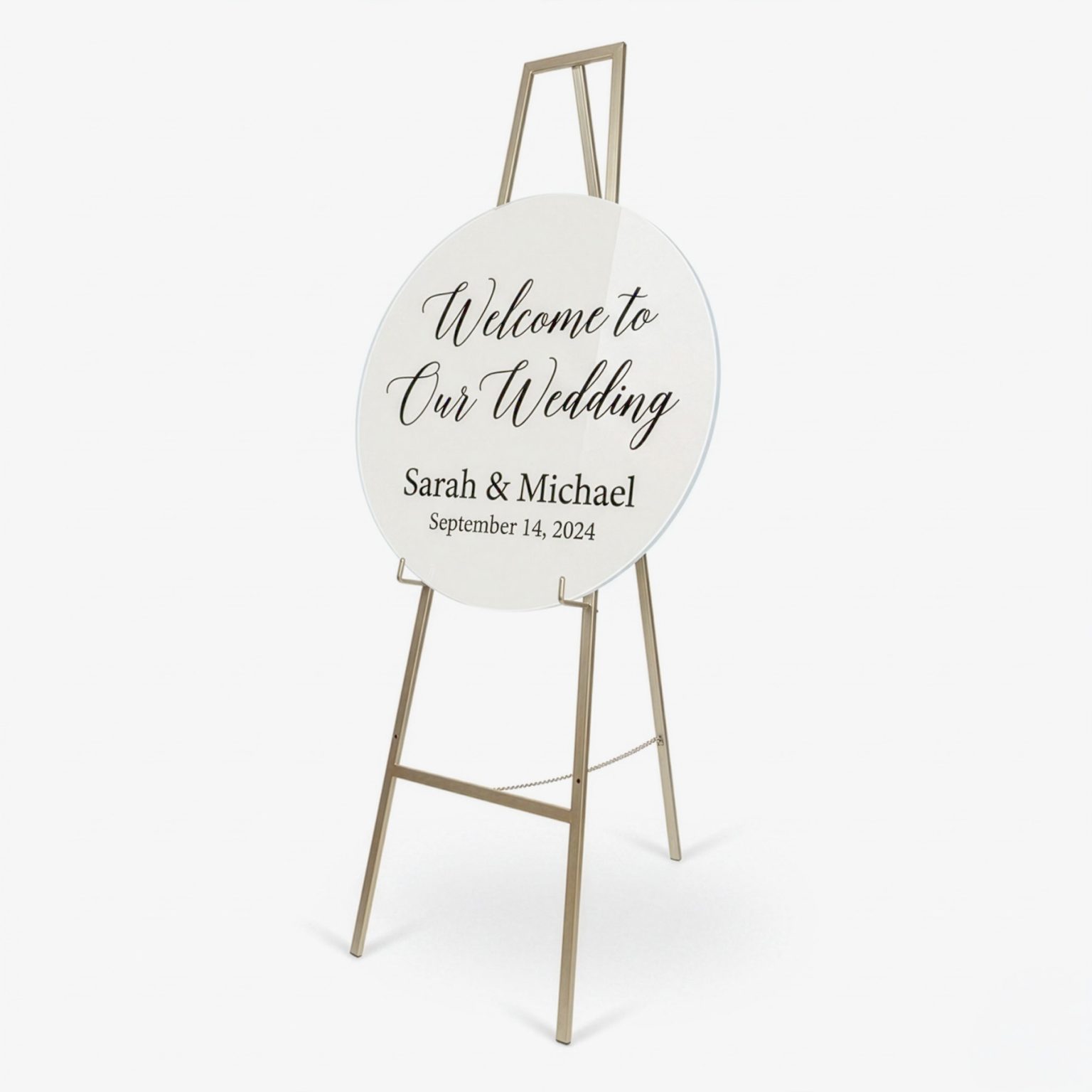 Round Acrylic Sign Board 60cm for Weddings & Events